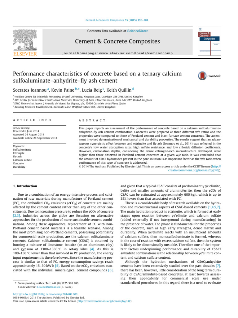 Performance of Ternary Cement in Concrete | PDF | Cement | Concrete