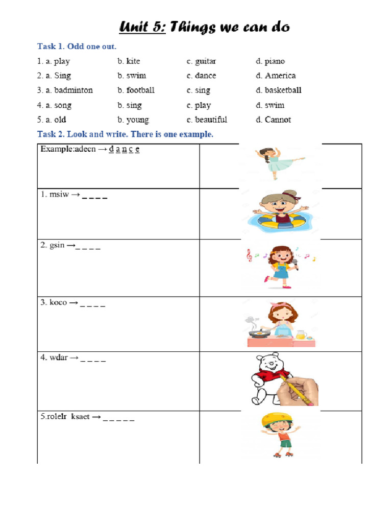 BTBT LỚP 4 - UNIT 5 | PDF