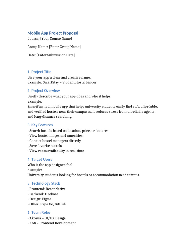 Mobile App Project Proposal Template | PDF