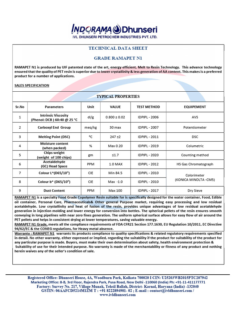 Ramapet n1 Grade | PDF | Materials