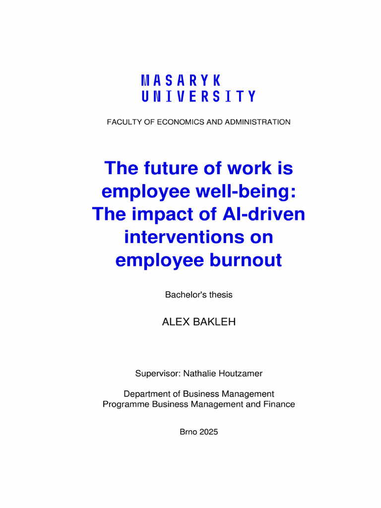 Alex_Final_Thesis_516177_Archive | PDF | Occupational Burnout | Artificial Intelligence