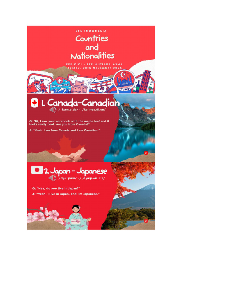 SD - Countries and Nationalities Conversation (28!11!2025) PDF | PDF