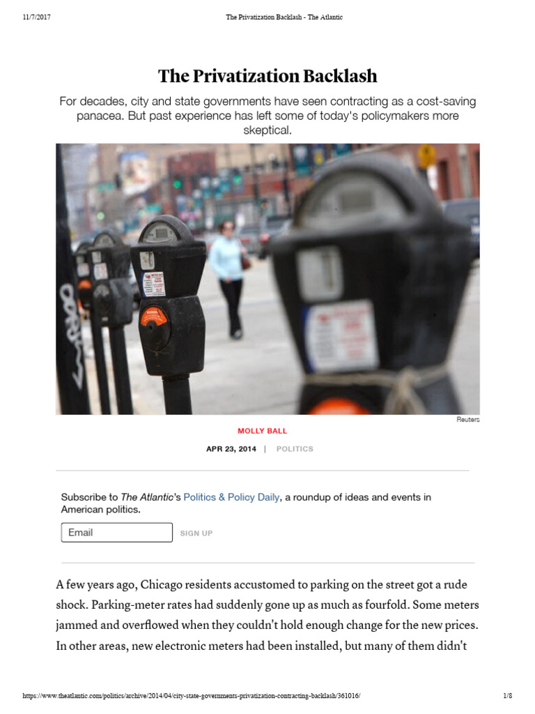 Ball - The Privatization Backlash (the Atlantic) | PDF | Privatization
