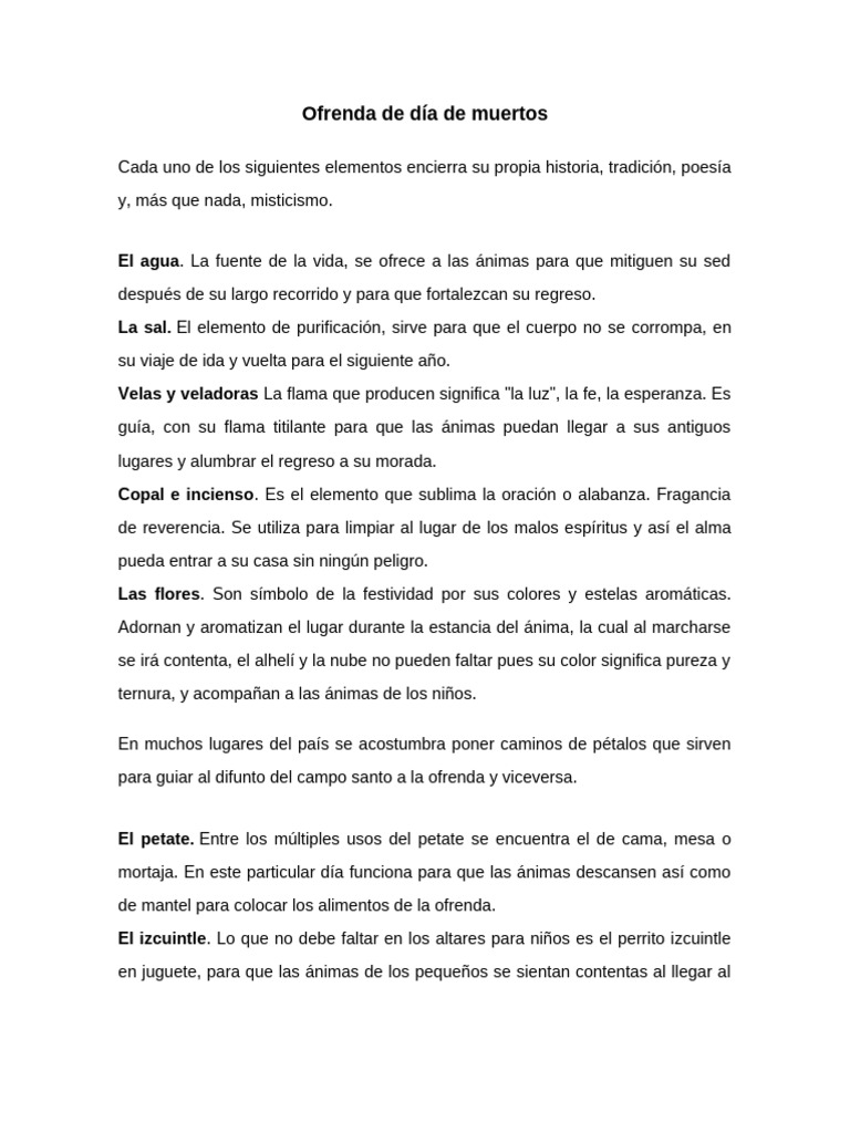 Ofrenda de Día de Muertos | PDF
