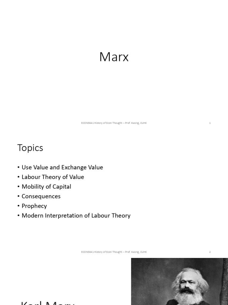 Lec9 Marx 5841 | PDF | Value (Economics) | Commodity