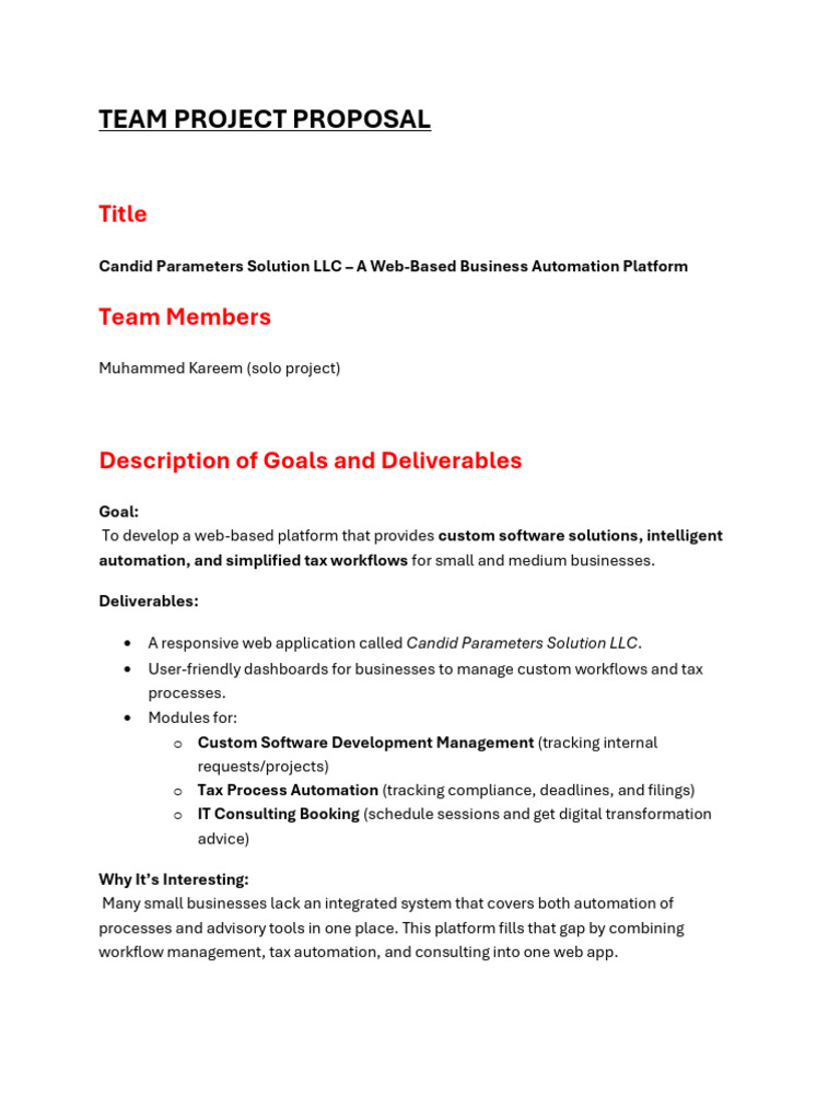 Team Project Proposal (1) | PDF | Quick Books | Databases