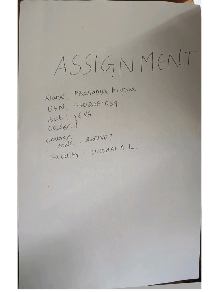 Evs Assignment | PDF