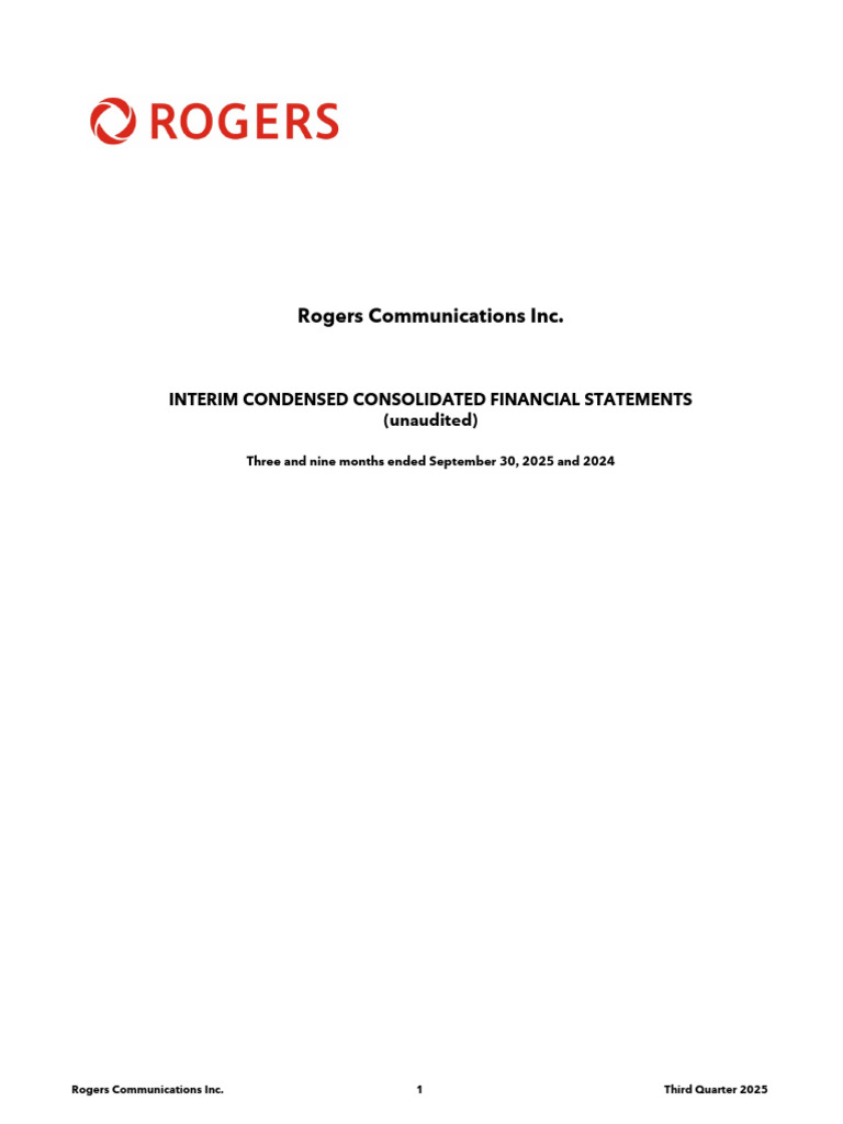 Rogers Communications Q3 2025 Financials | PDF | Goodwill (Accounting ...