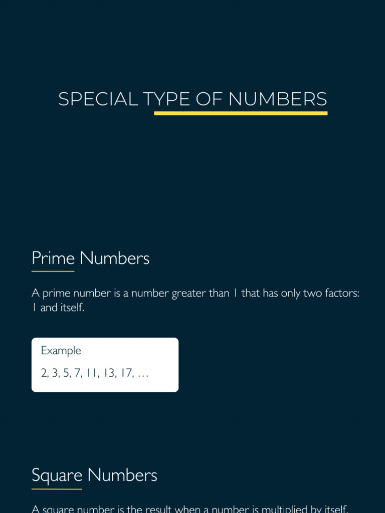 Special Type of Numbers | PDF