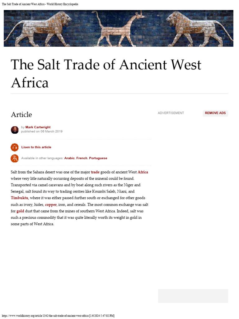 Gold and Salt Trade | PDF