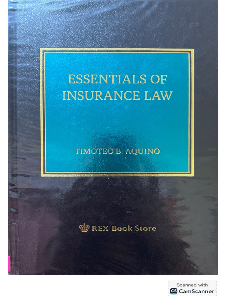 Essentials of Insurance Law - Aquino (Chapter 1) | PDF