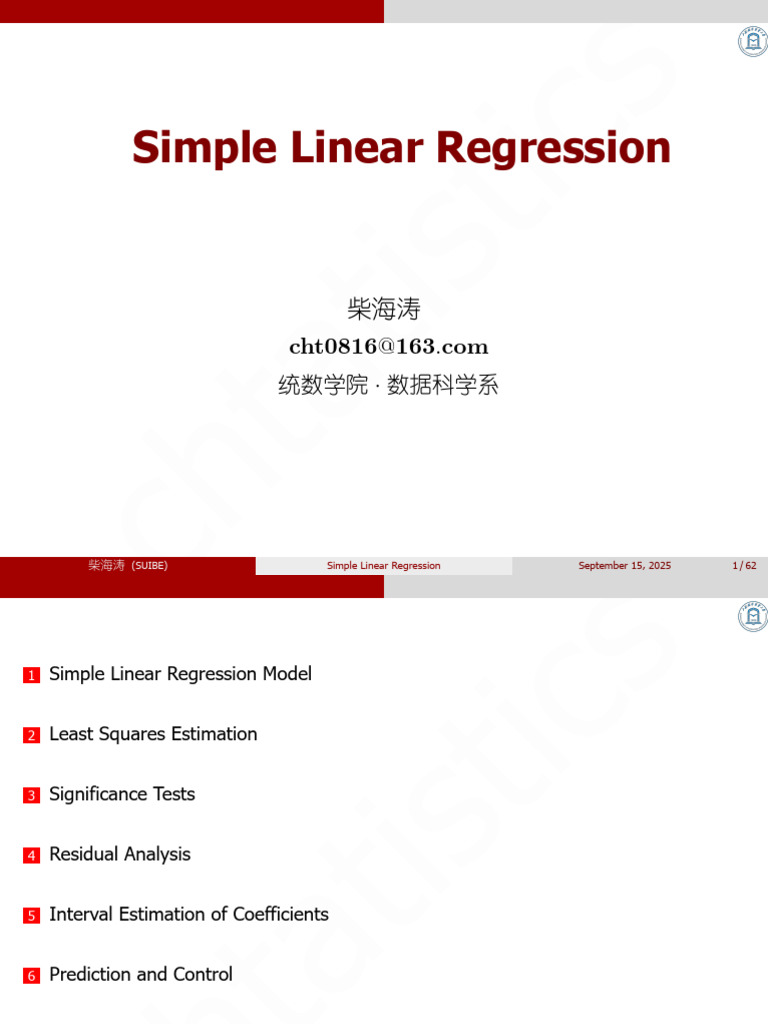 Simple Regression | PDF | Regression Analysis | Ordinary Least Squares