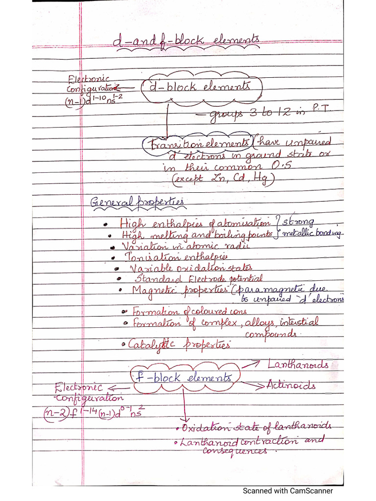 D & F Block Elements | PDF