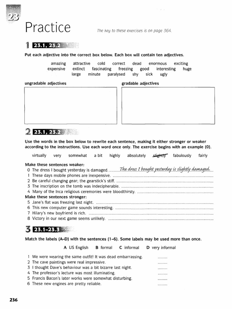 Adjective Exercises and Corrections Guide | PDF | Museum
