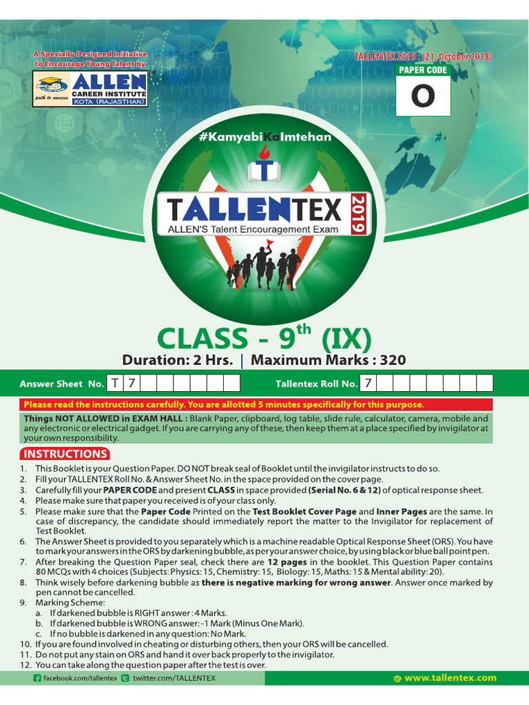 Tallentex 2018 Class IX | PDF | Fuels | Mixture