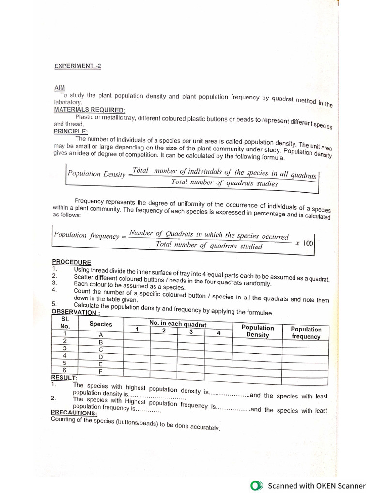 Expt 2 Plant Population | PDF