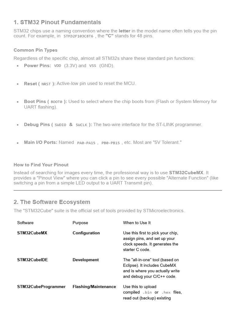 STM32 Pinout Fundamentals | PDF | Booting | Arduino