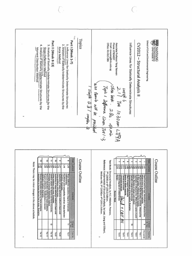 CV2012 structural analysis notes part 1 | PDF
