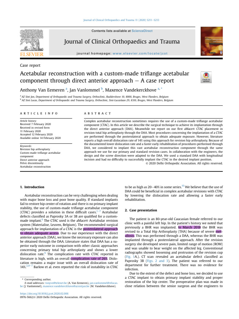 Custom Tri-flange Acetabular Component Surgery | PDF | Orthopedic ...