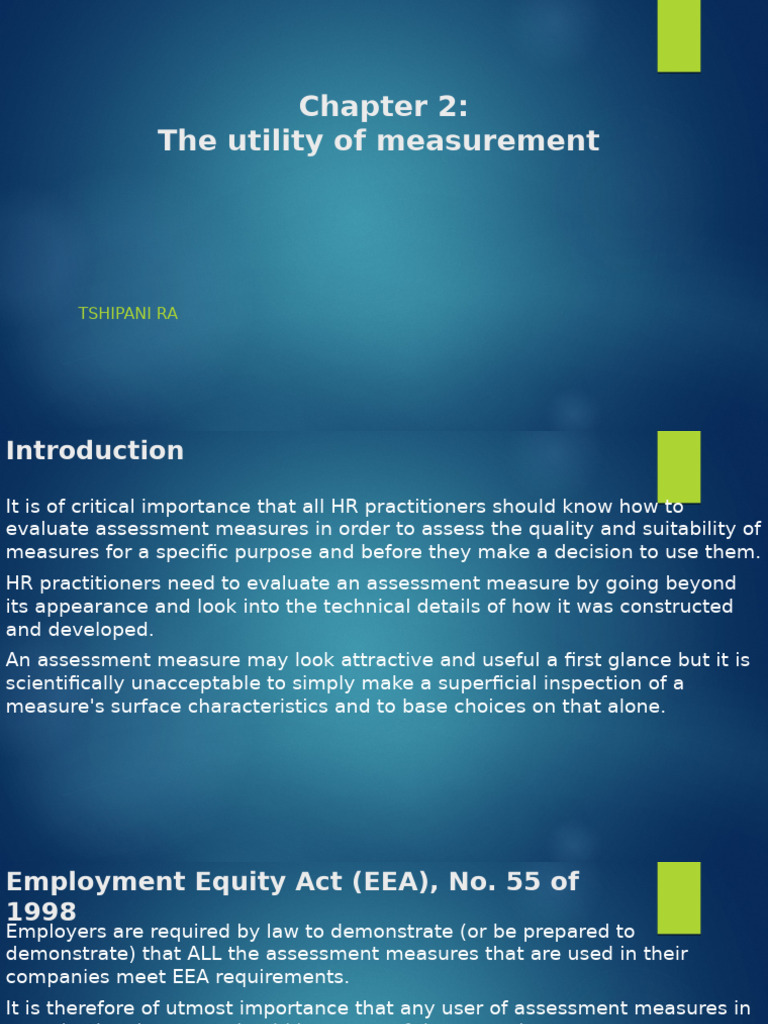 Behavioural measurement (CHRB022)Chapter 2 - The Utility of Measurement ...