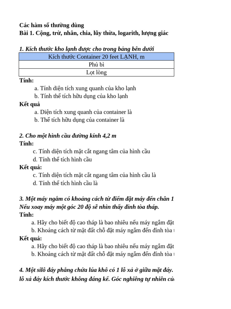 Bài 1 THUD CNTP | PDF