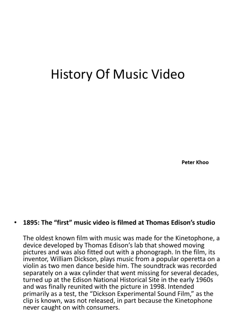 History of Music Video | PDF | Silent Film | Performing Arts