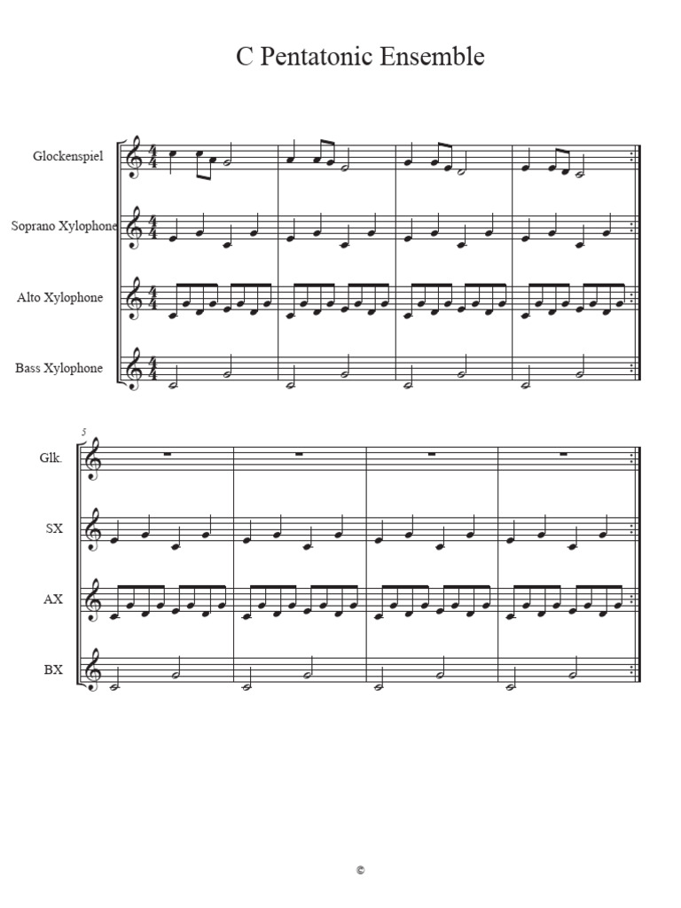 C Pentatonic Xylophone Ensemble | PDF