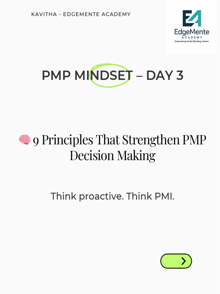 PMP MINDSET – DAY 3 | PDF
