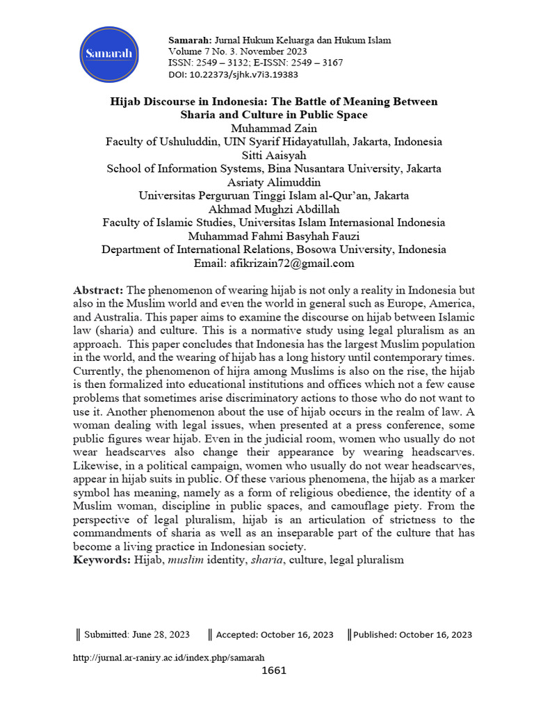 Samarana,+17 Muhammad+Zain Samarah Hijab | PDF | Hijab | Sharia