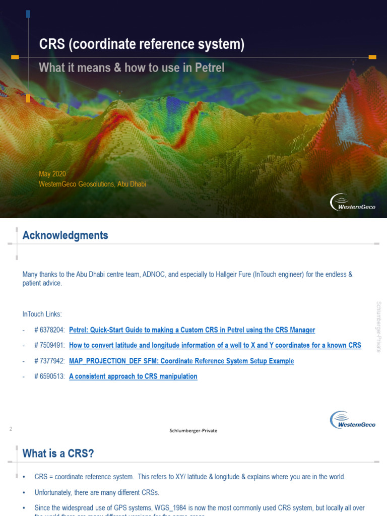 CRS in Petrel for Intouch 7556087 01 | PDF | Geophysics | Geodesy
