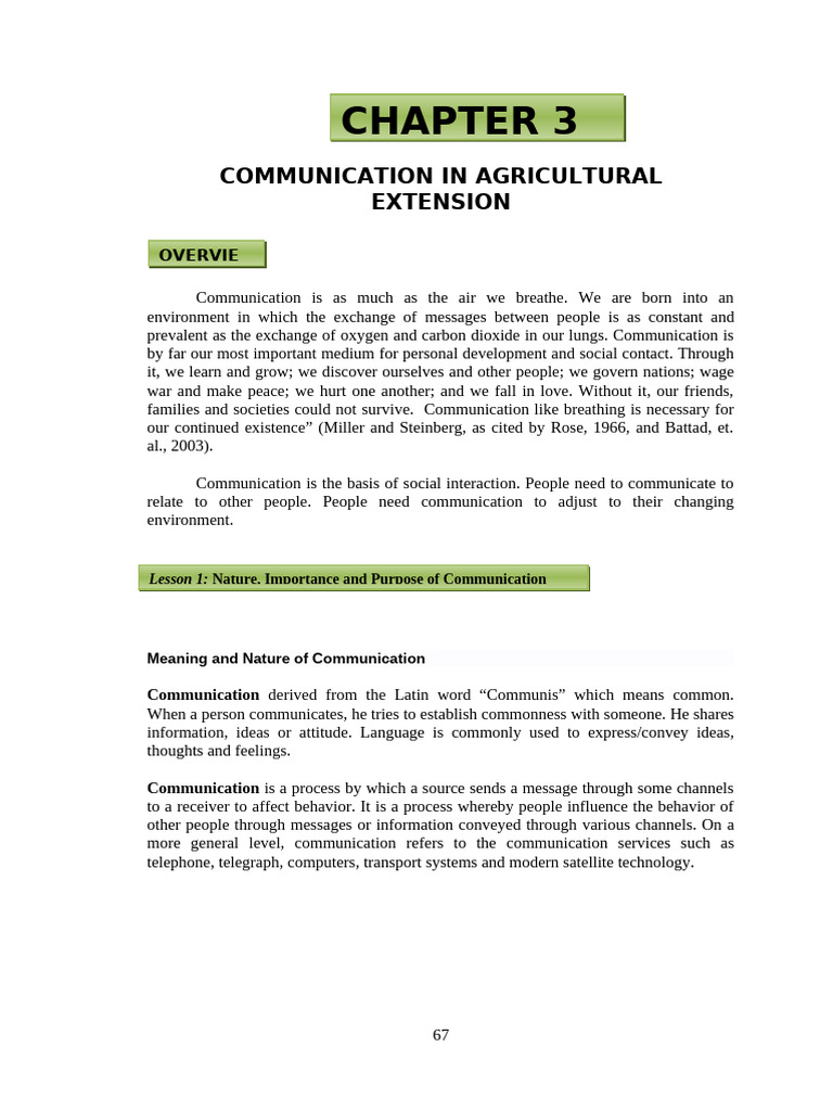 Importance of Communication in Agriculture | PDF | Communication ...
