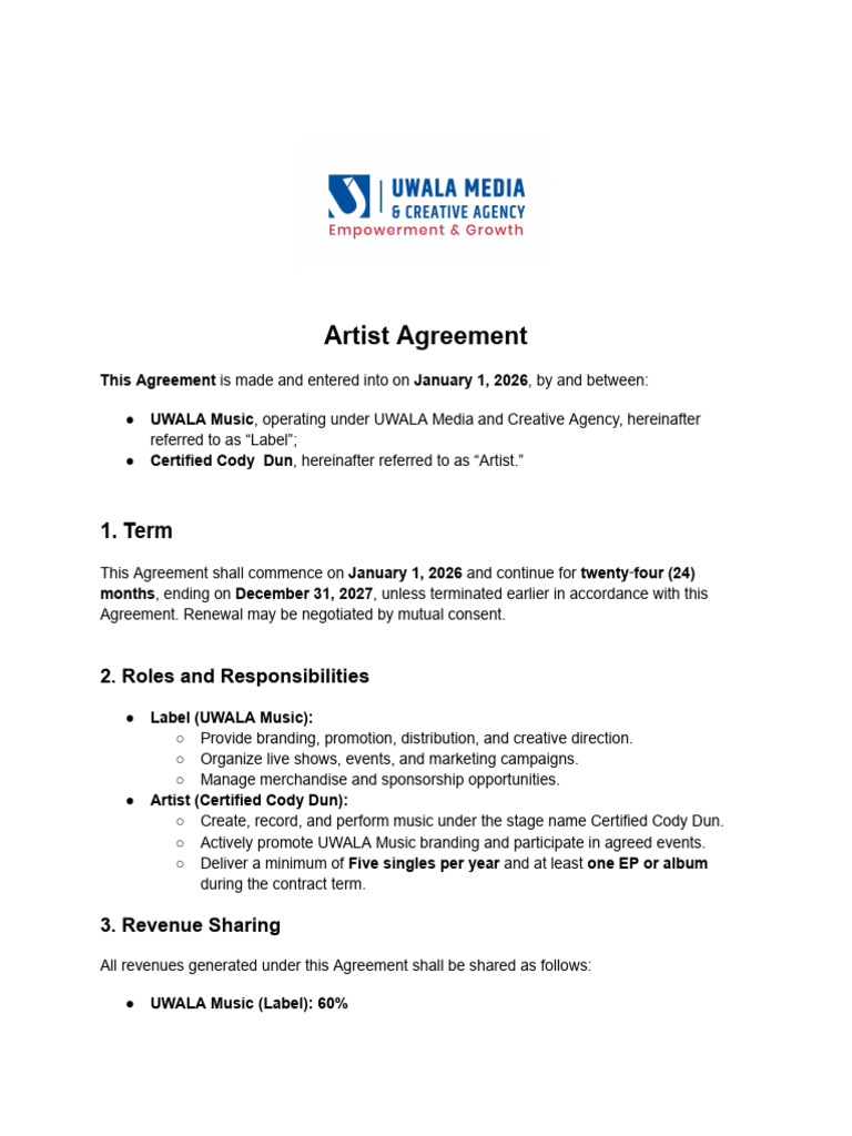 Certified Cody Dun Agreement | PDF