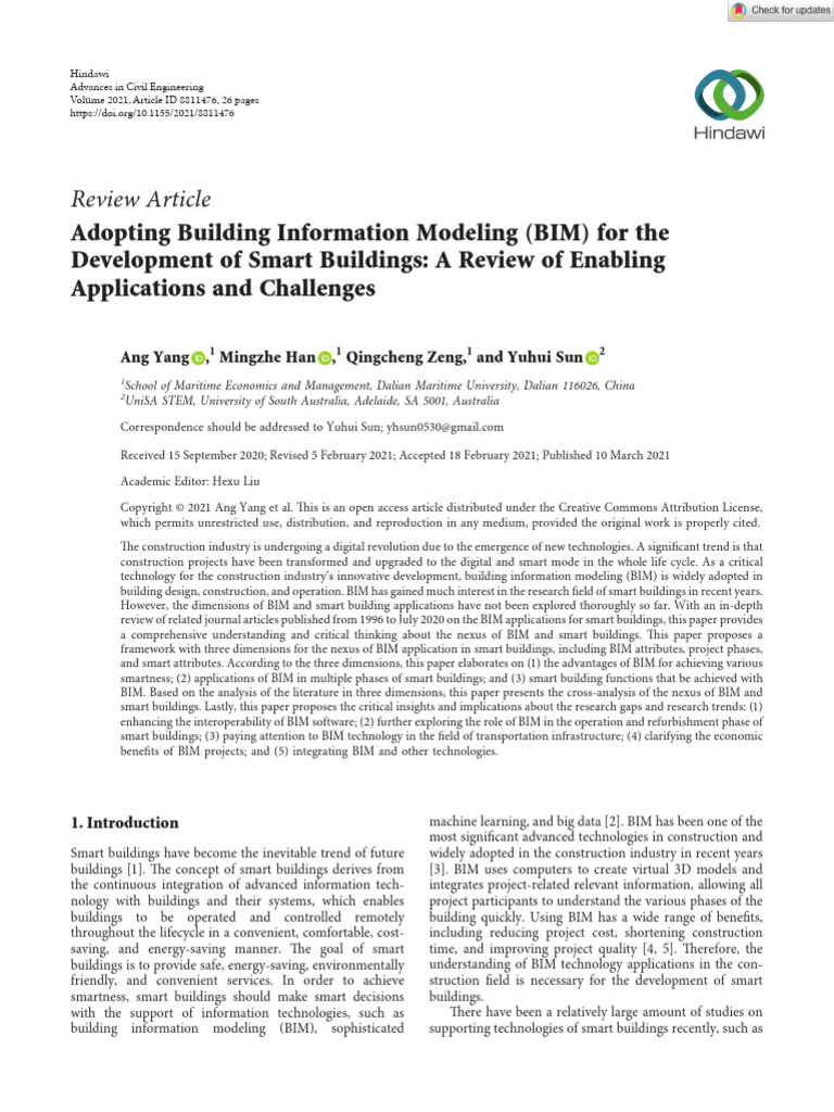 BIM Applications for Smart Buildings Review | PDF | Building ...