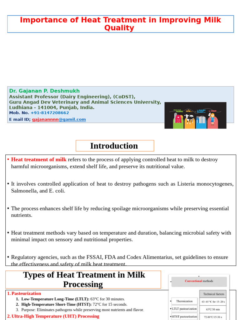 Heat Treatment Methods for Milk Quality | PDF | Milk | Food Science