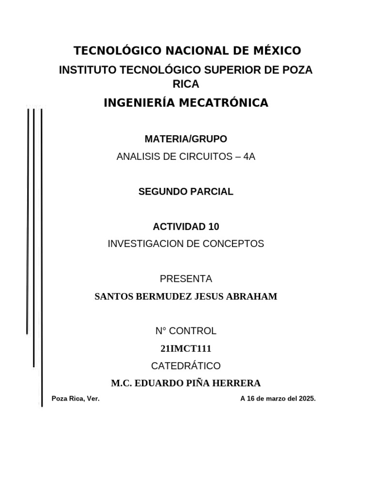 Actividad 10_21IMCT111_Santos Bermudez Jesus Abraham | PDF | Vatio | Poder (Física)