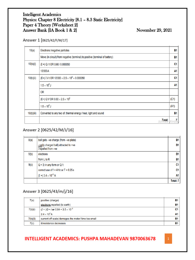 MS 2 - Static Electricity - 8.1 - 8.3.Docx | PDF