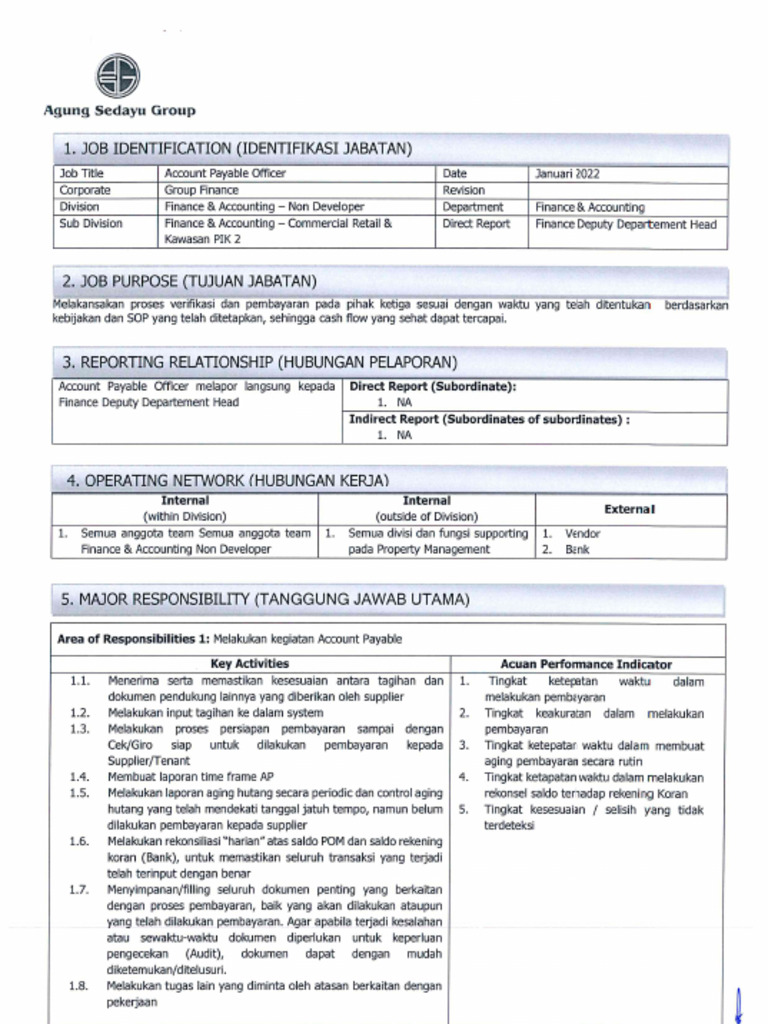 JD AP Officer Group FA Non Dev | PDF