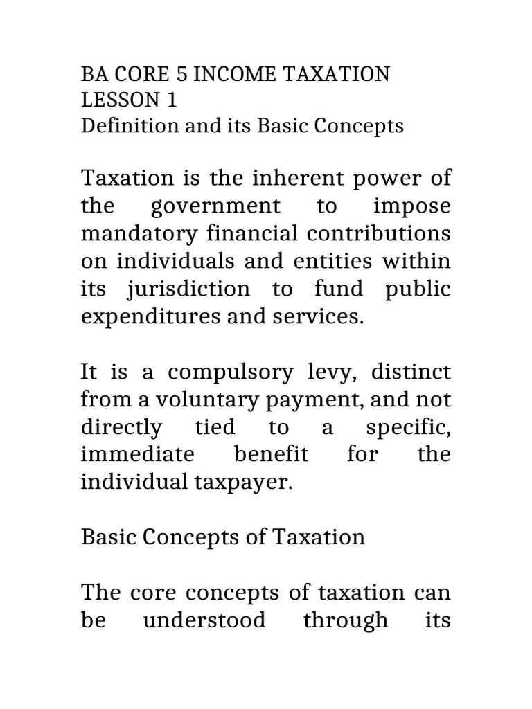 Understanding Income Taxation Basics | PDF | Taxes | Indirect Tax