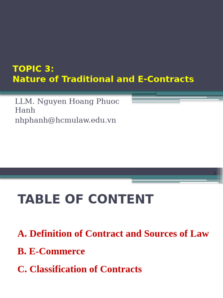 Traditional vs. E-Contracts Explained | PDF | Offer And Acceptance ...