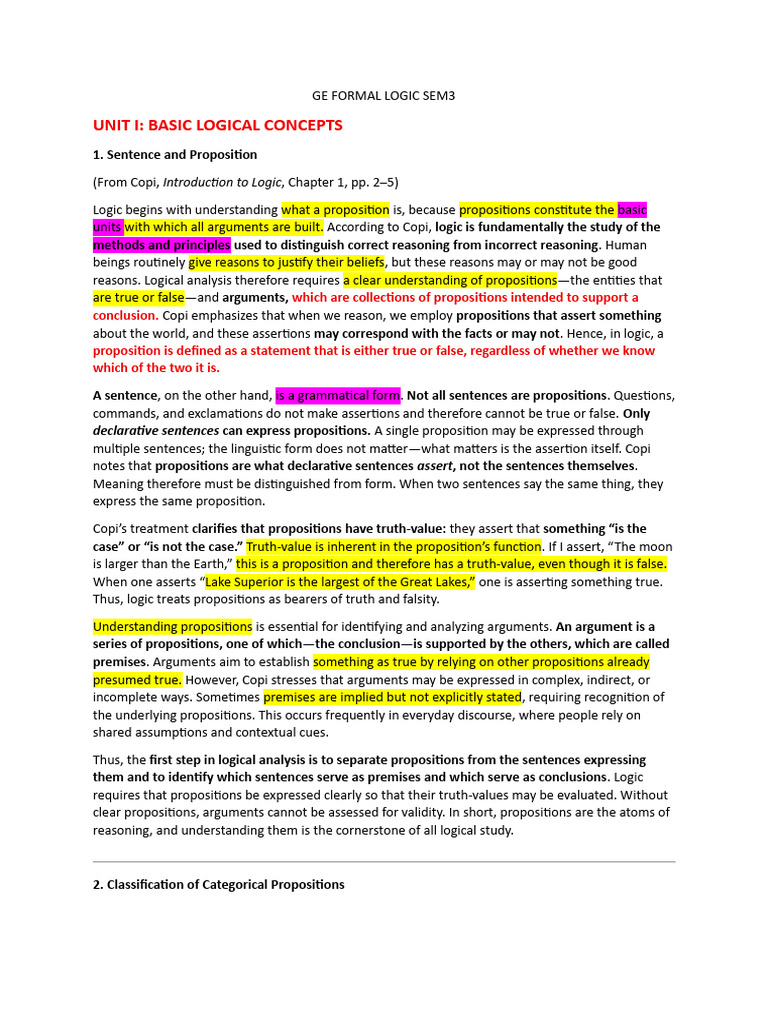 Ge Formal Logic Sem3 | PDF | Logic | Argument