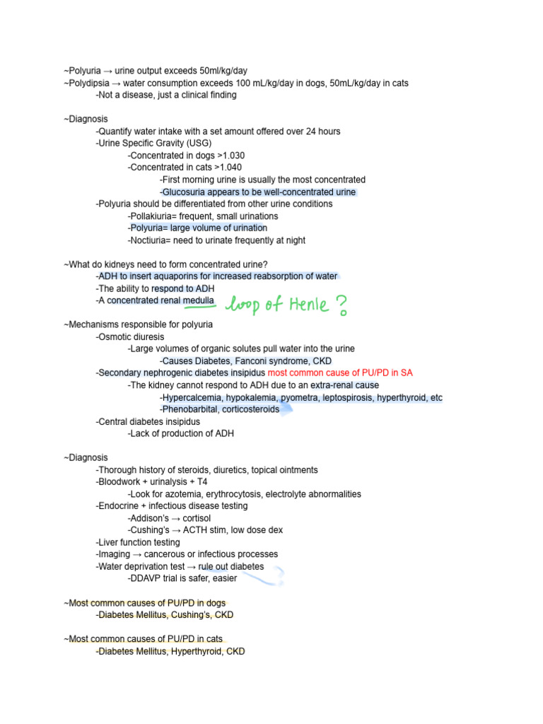 Understanding Polyuria and Polydipsia in Pets | PDF