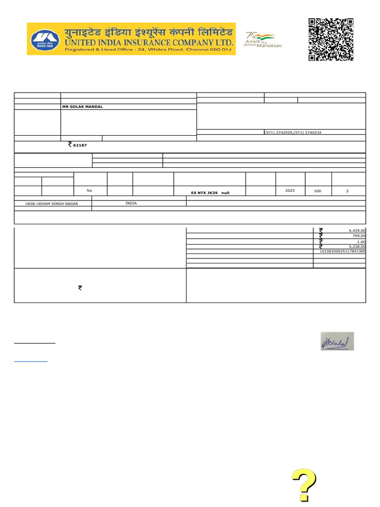 Mr Golak Mandal | PDF | Insurance