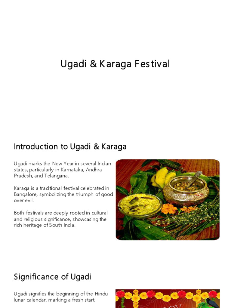 Ugadi & Karaga Festival | PDF | Festival | Hindu Worship