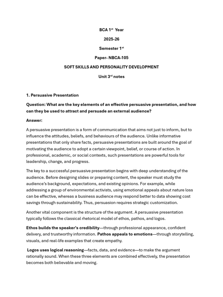 Persuasive Presentation Techniques Guide | PDF | Persuasion | Public ...