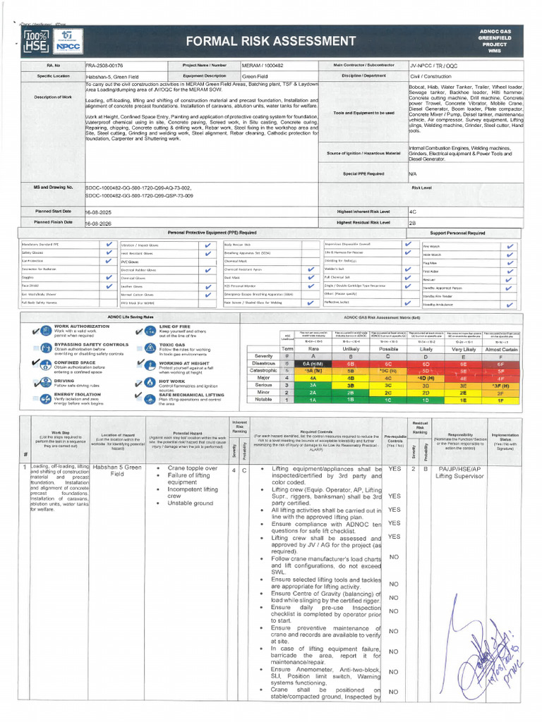 3.1 OQC - FRA-2508-00176) Civil Work for Tsf,Dumping Etc | PDF
