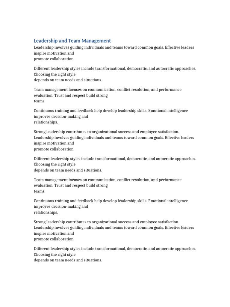 Scribd Long Document 14 | PDF | Leadership | Job Satisfaction