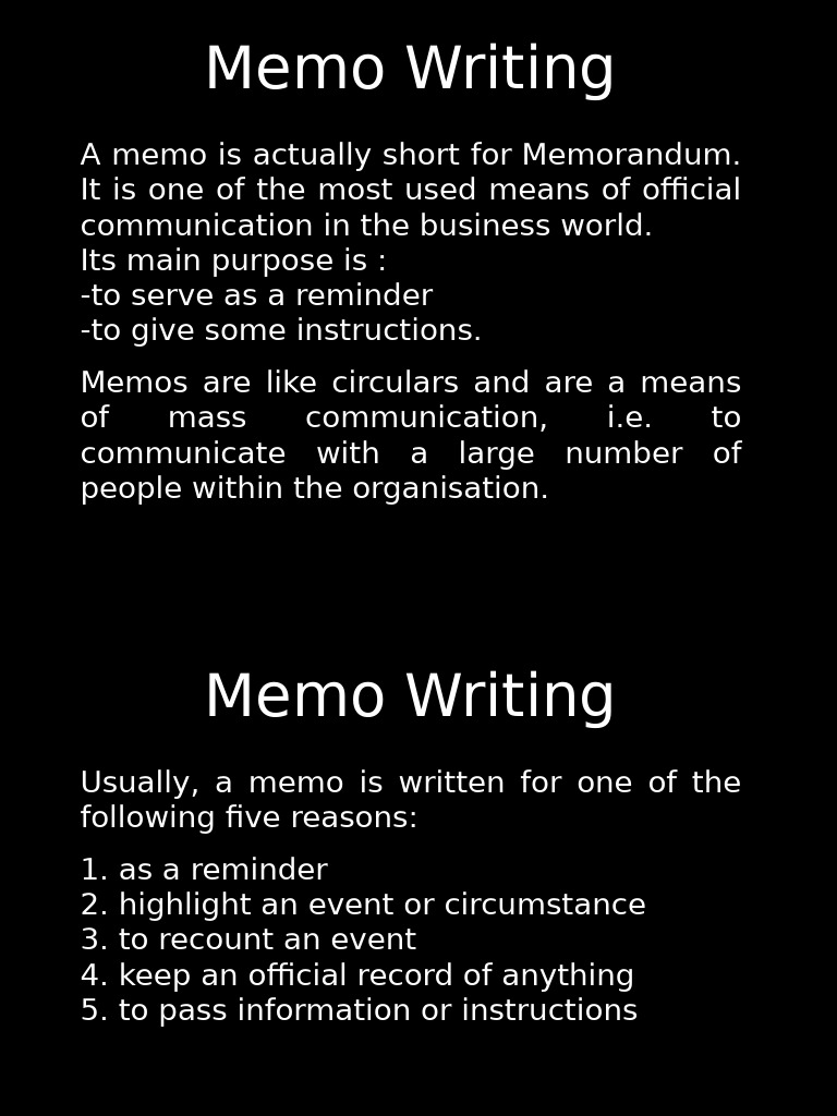 Memo Writing | PDF | Memorandum | Communication