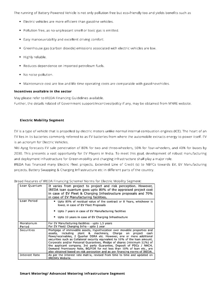 Ireda Loan Scheme for EV Charging Station Along With the Details of the ...