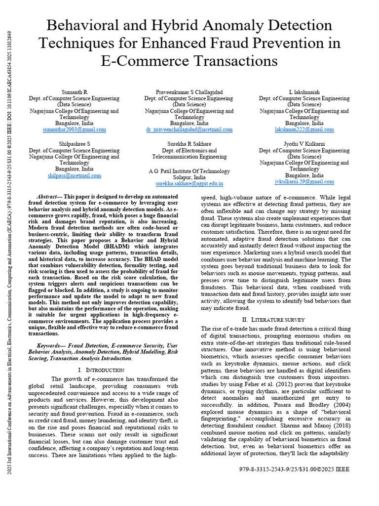 Behavioral and Hybrid Anomaly Detection Techniques for Enhanced Fraud ...