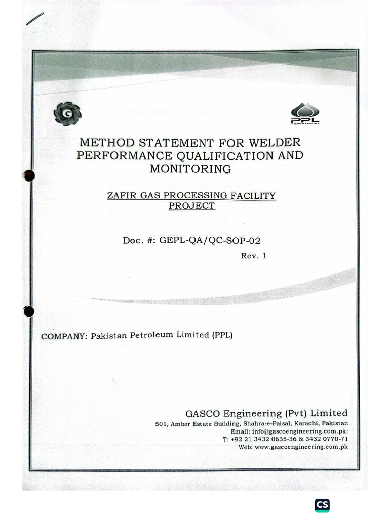 Method Satatment for Welder Performance Qualification and Monitoring | PDF